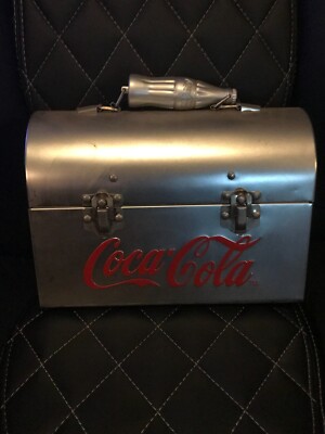 Collectible Coca Cola Metal Lunch Box Silver Tone Coke Bottle Handle | eBay