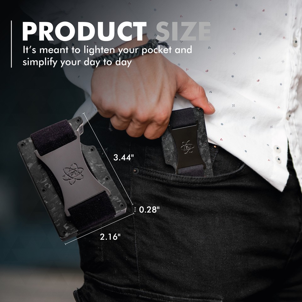 ROSSM RFID Slim Wallet for men with Cash Strap and Money Clip - Forged ...
