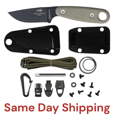 ESEE IZULA II 2.63" BLACK BLADE MICARTA HANDLE SURVIVAL KIT IZULA-II-B ...