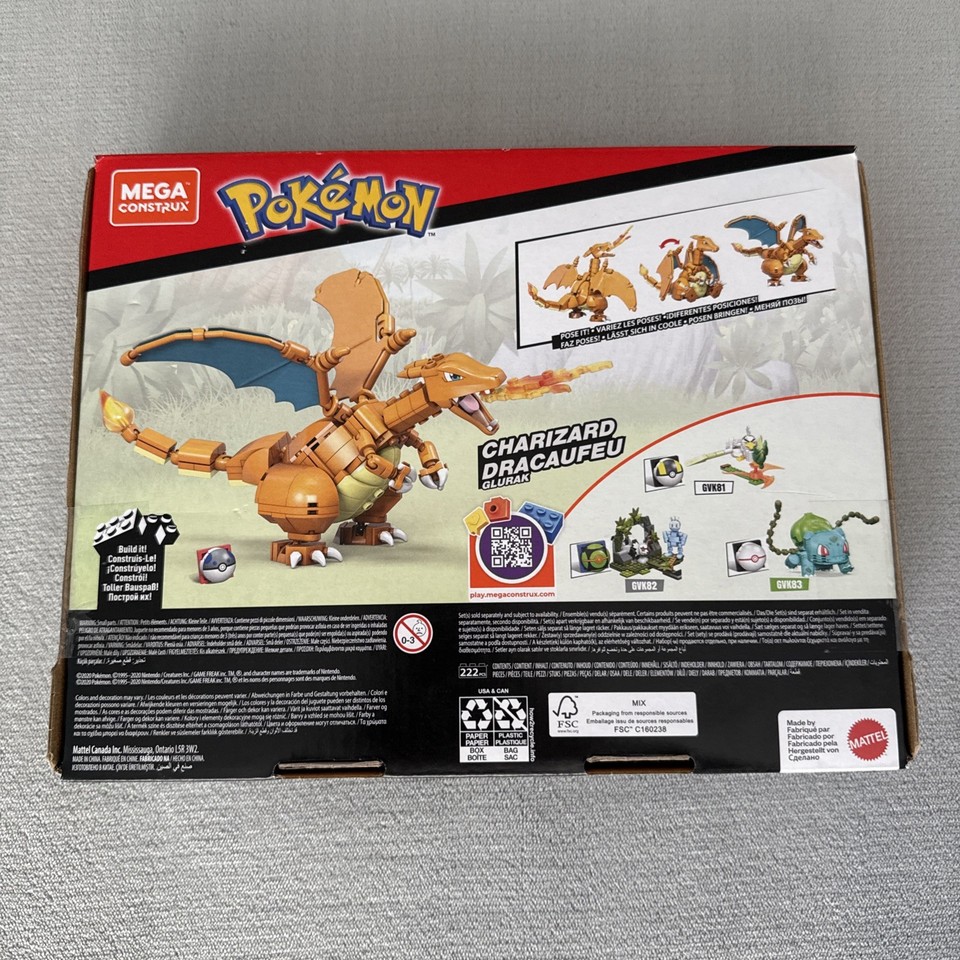 Mega Construx Pokemon Charizard Wonder Builders GWY77 New Sealed 8 ...