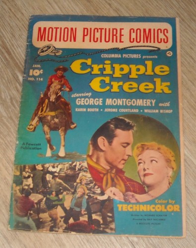 MOTION PICTURE COMICS # 114 FAWCETT January 1953 CRIPPLE CREEK WESTERN ...