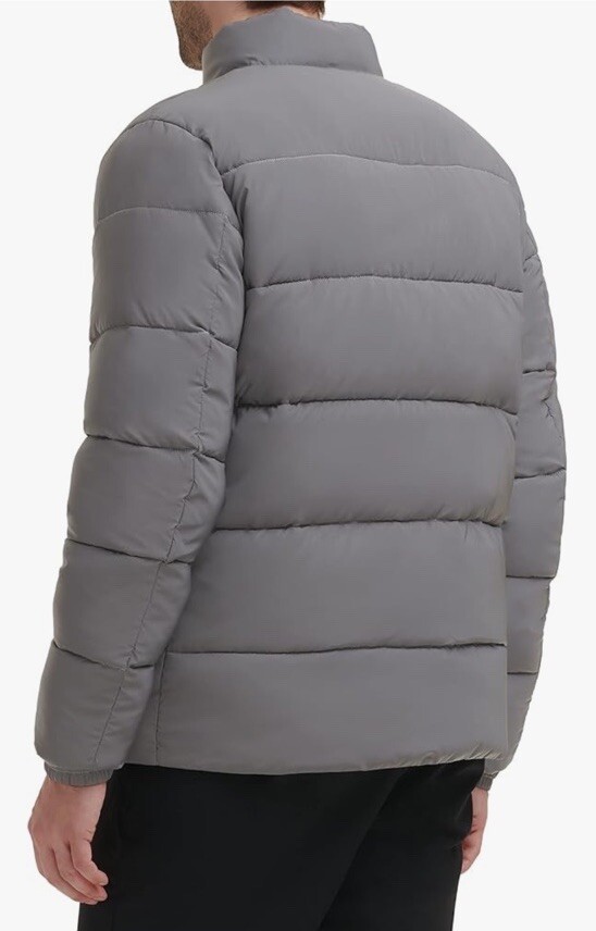 NWT Calvin Klein Men's Snap Front Puffer Jacket, Reflective Silver Size ...