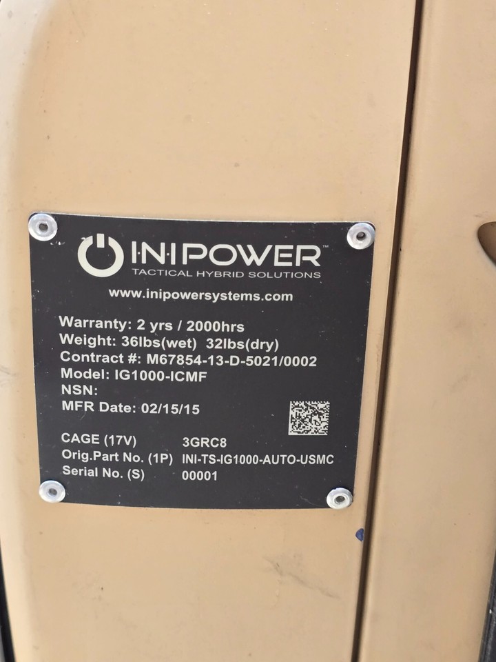 Ini Power IntelliGEN Flex-Fuel Generator IG1000-ICMF 12 Hours w/ Fuel ...