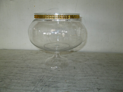 Gold Rhinestone Trim Serving Pedestal Fish Bowl Serving Bowl, 6 1/2" | eBay