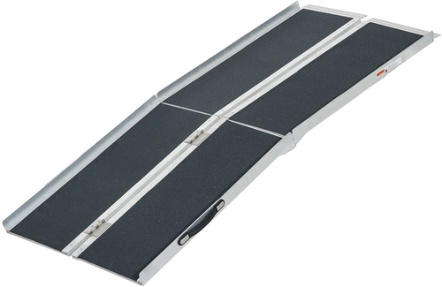 HOMCOM Lightweight Aluminum Portable Skidproof PVC Carpeted Folding ...