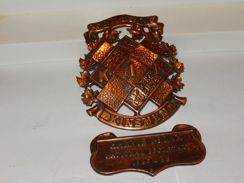 KIN Kinsmen Canada Crest Metal Plaque 1965 National Secretary 5" x 6 ...