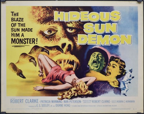 HIDEOUS Sun DEMON 1959 ORIG 22X28 MOVIE POSTER ROBERT CLARKE PATRICIA ...