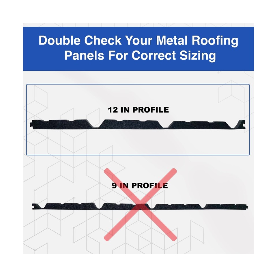 Duco 12in. Profile R Panel Foam Closure Strips for Metal Roofing Panels ...