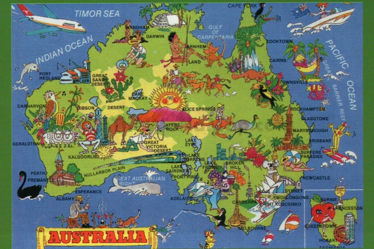 Geographic Map Ayers Rock Australia