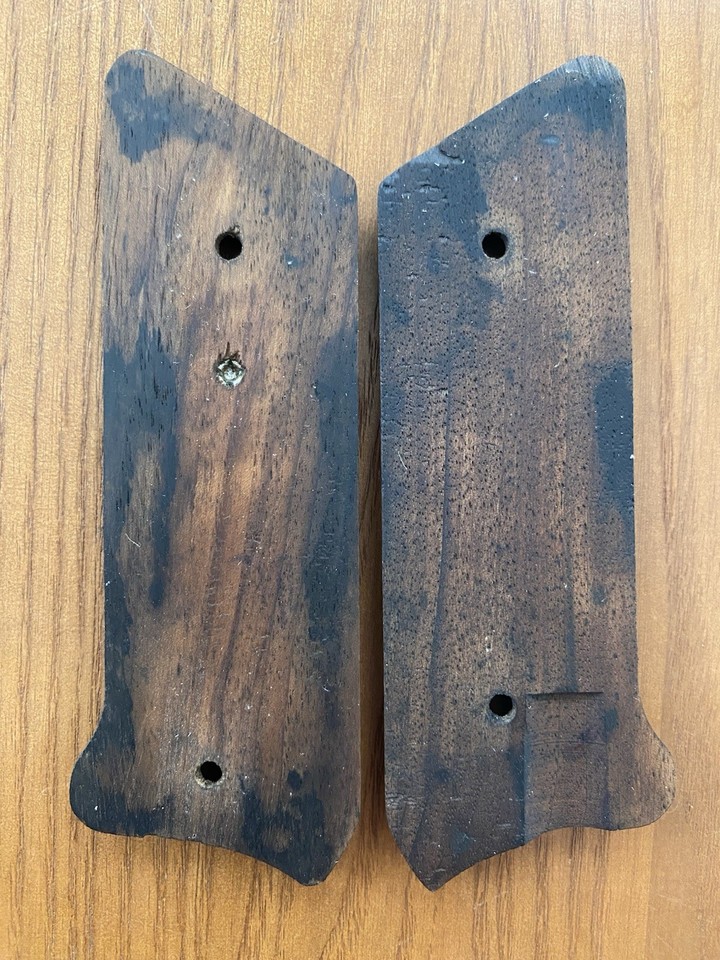 Ruger Mark I A100 Frame Pistol Grips Wood Checkered Vintage OEM MK1 MKI ...