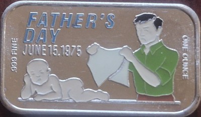 1975 Ceeco Mint Father's Day 1oz .999 Silver Vintage Art Bar, Type 1 | eBay