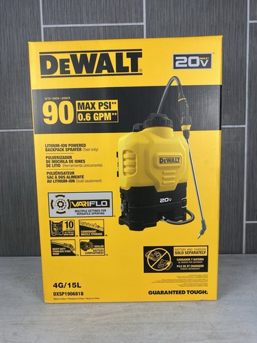 New Dewalt Backpack Sprayer 20v 90 PSI Max DXSP190681B-Tool Only. | eBay