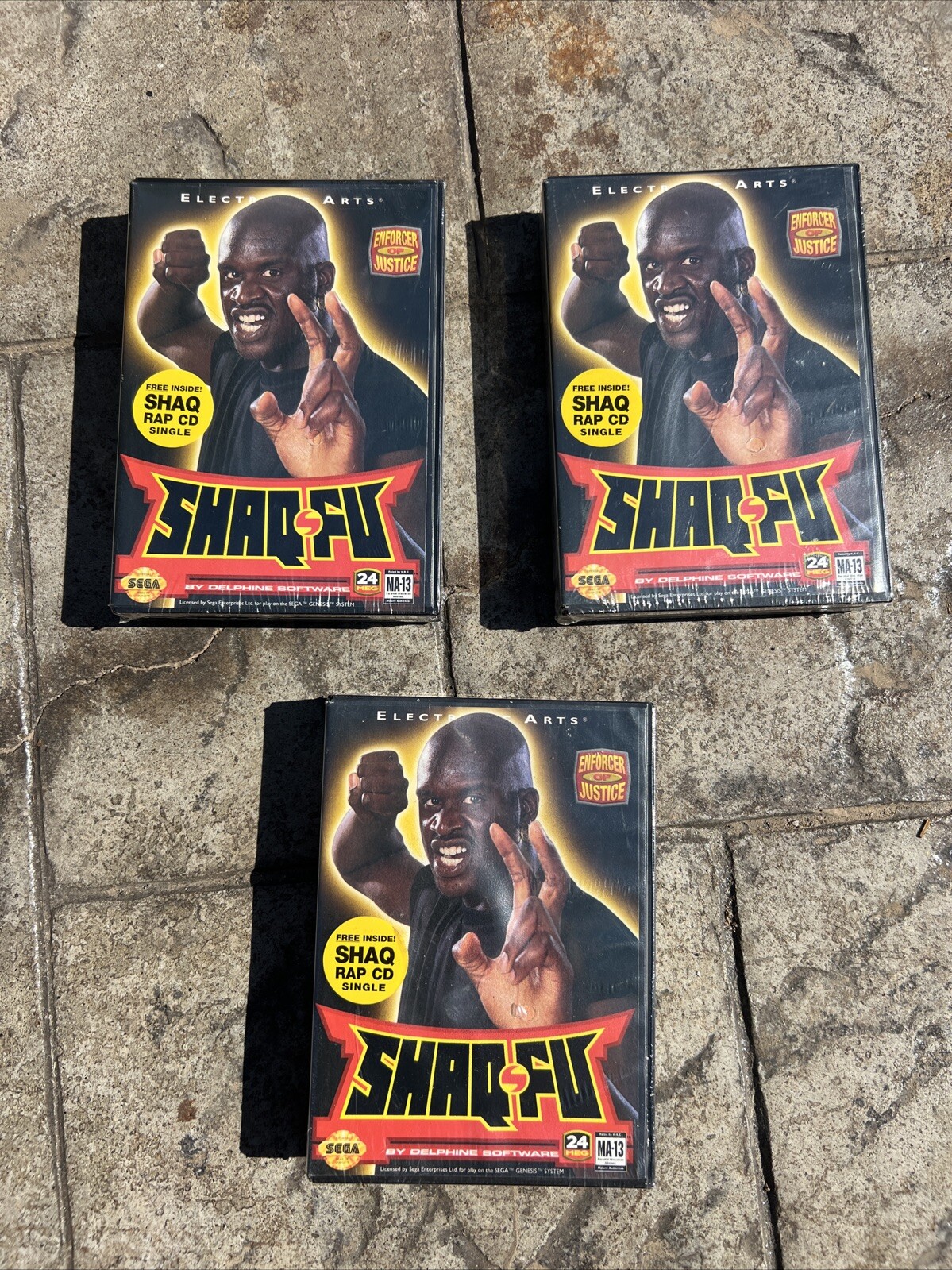 Lot Of 3 SEALED NEW Shaq-Fu Vintage Video Game (Sega Genesis, 1994 ...