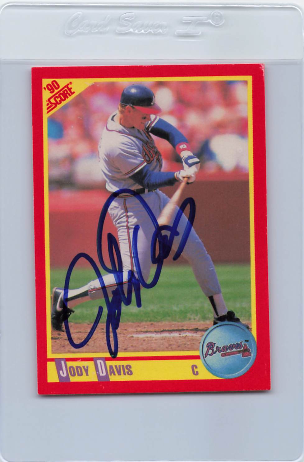 1990 Score #328 Jody Davis Braves Signed Auto *G2865 | eBay