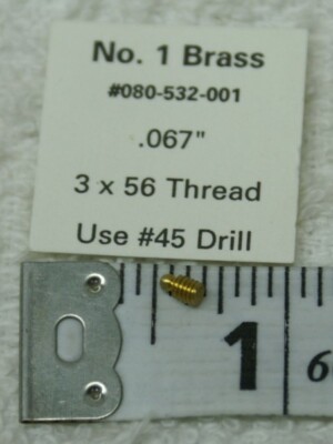SN3771 Brass Bead Front Sight No. #1 Shotgun .067" 3x56 Thread Use #45 ...