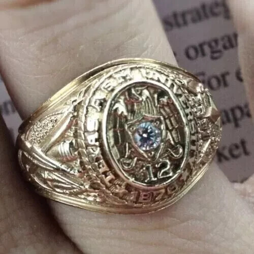1Ct Moissanite Aggie Ring Texas A&M University Class Ring 14k Yellow ...