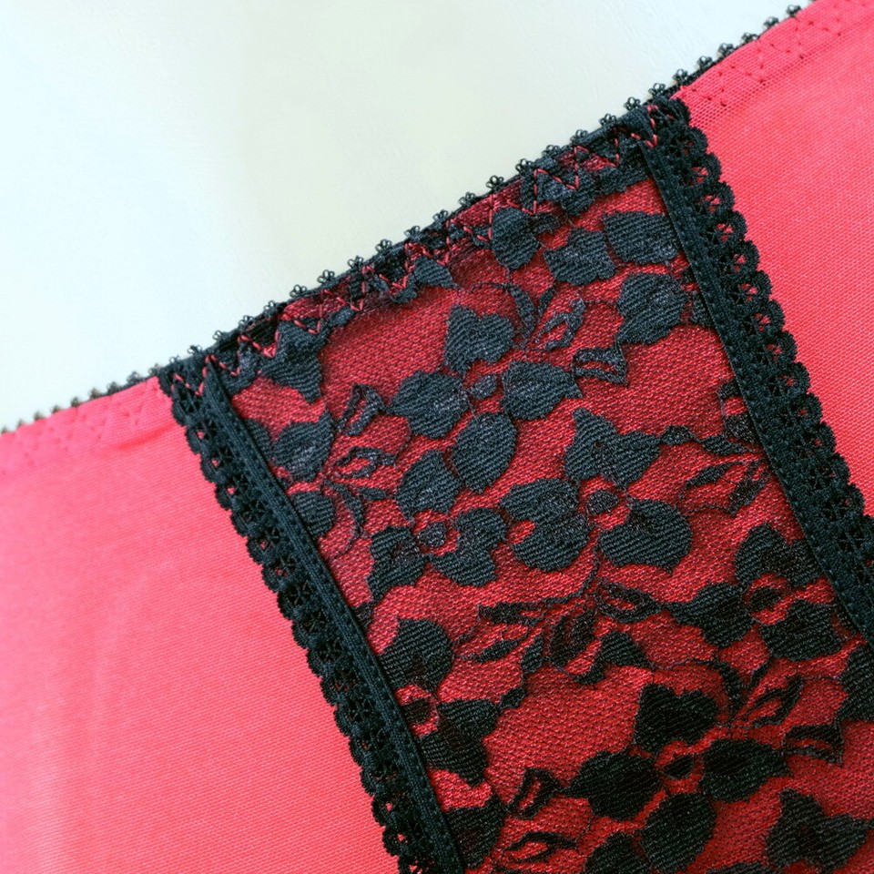 Luxallacki Open Bottom Girdles Lace Panel 6 Straps Garter Belt ...