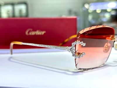 Cartier Classic C Decor Sunglasses Full Iced out with 5.5 carats VS Lab ...