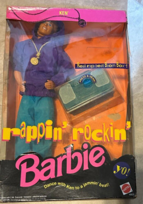 Barbie Rappin' Rockin' Ken Doll Mattel 1991 w/ Book Box Radio in ...