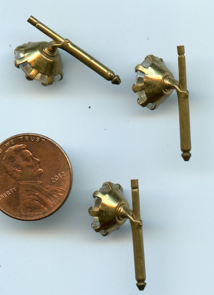 3 Cufflinks or Buttons with Stones , mechanically moving pins | eBay