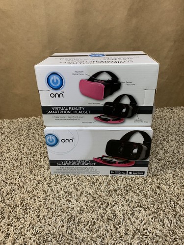 2 Brand New ONN Virtual Reality Smartphone Headset Both Pink Apple ...