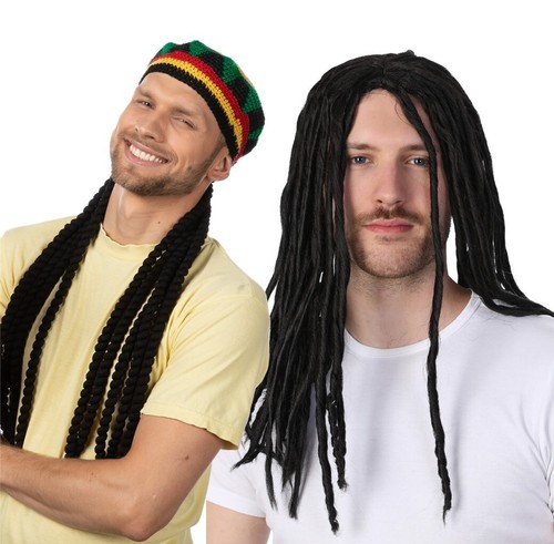 RASTA WIG JAMAICAN FANCY DRESS STAG PARTY DREADLOCKS WIG SUMMER BBQ ...