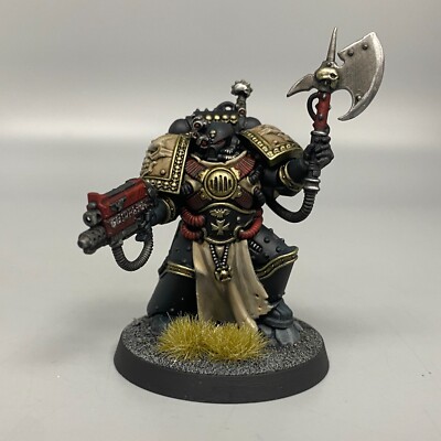 BLACK TEMPLAR CASTELLAN SPACE MARINE WARHAMMER 40,000 PAINTED CAPTAIN ...