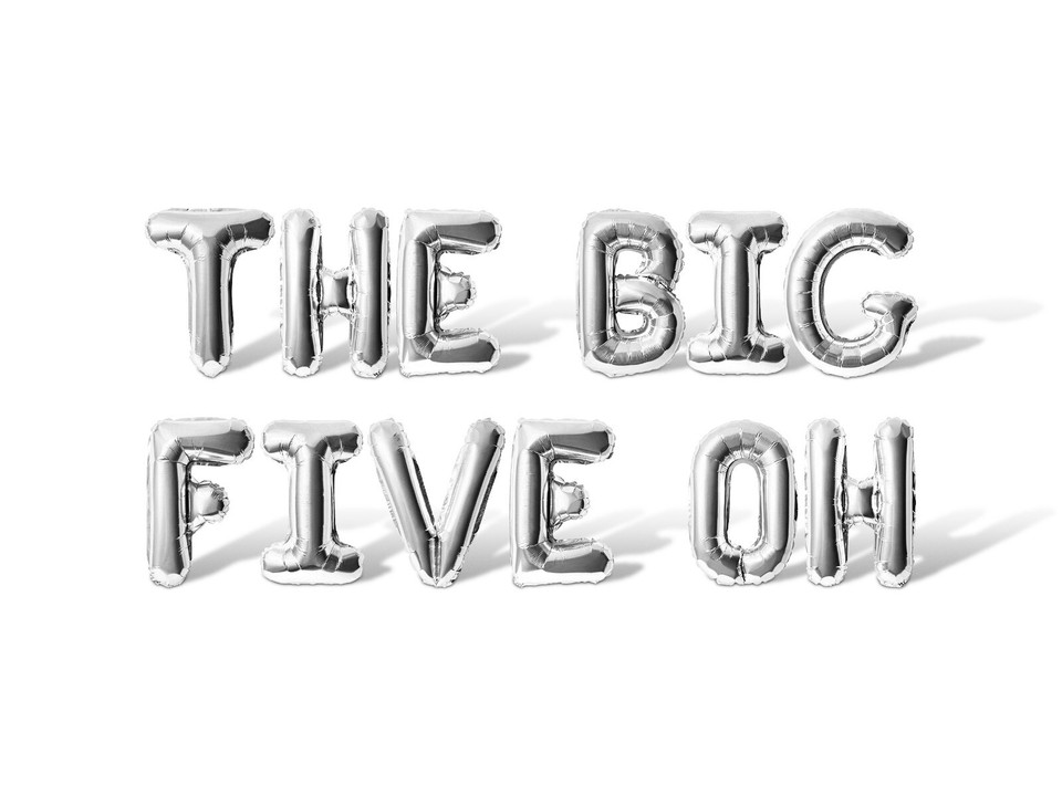 THE BIG FIVE OH Letter Balloon Banner - 50th Birthday Party Supply ...