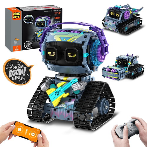 STEM Robot Building Kit for Kids 6-14,3In1 Remote & APP Controlled STEM ...