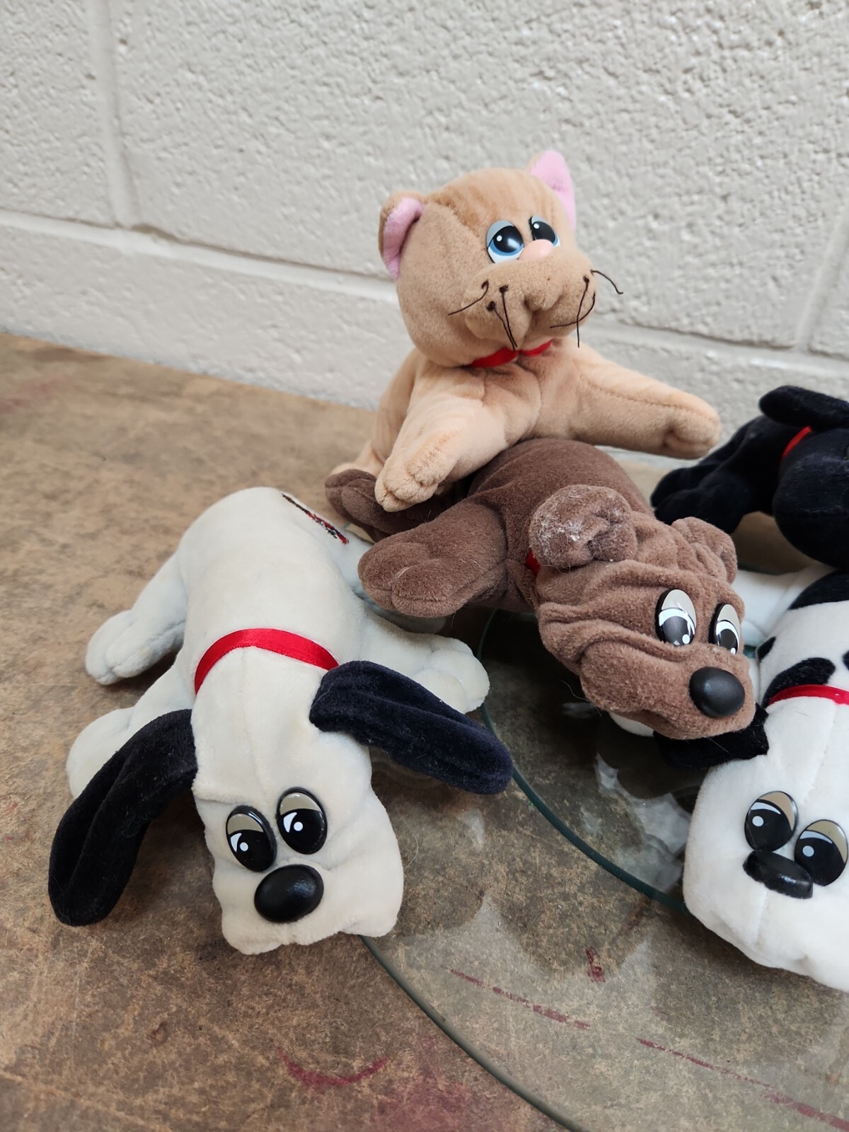 Vtg Lot of 6 Tonka POUND PUPPIES KITTIES Plush Dog Cat Brown White ...