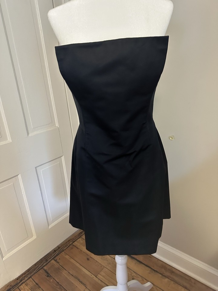 Richard Tyler Vintage 80s Black Architectural Artsy Strapless Fishtail ...