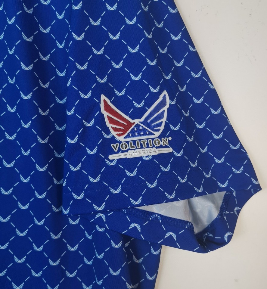 Puma Polo Shirt Men XL Blue Volition America Freedom Stretch Pit To Pit ...