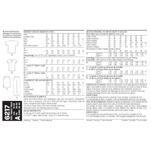 Simplicity Creative Patterns New Look 6217 Misses' Separates, A | eBay