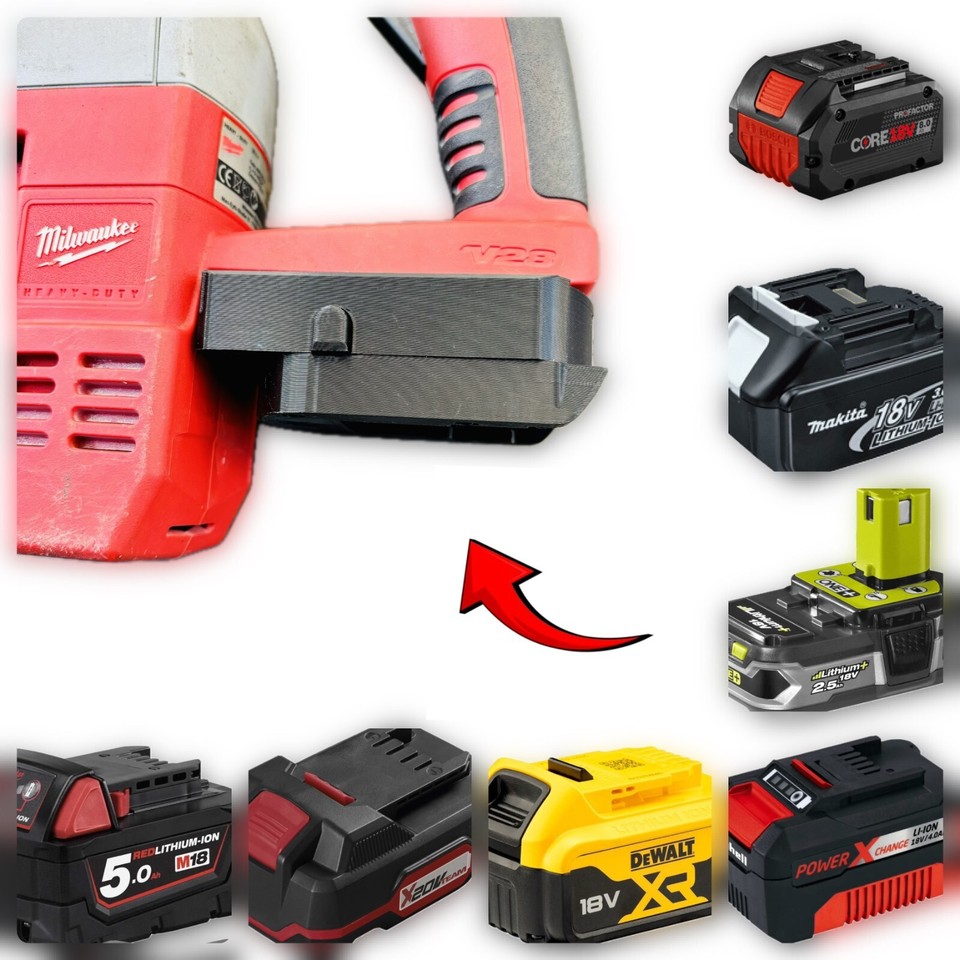 Milwaukee V28 Adapter To Makita, Parkside, DeWalt, Milwaukee, Bosch ...