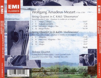 BELCEA QUARTET MOZART: STRING QUARTETS, NOS. 19, 20 NEW CD | eBay