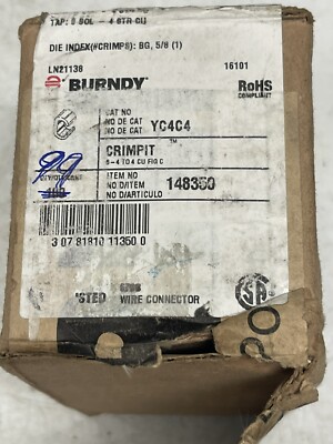 Lot of 99 Burndy YC4C4 148350 Copper C-Tap Compression Connector | eBay