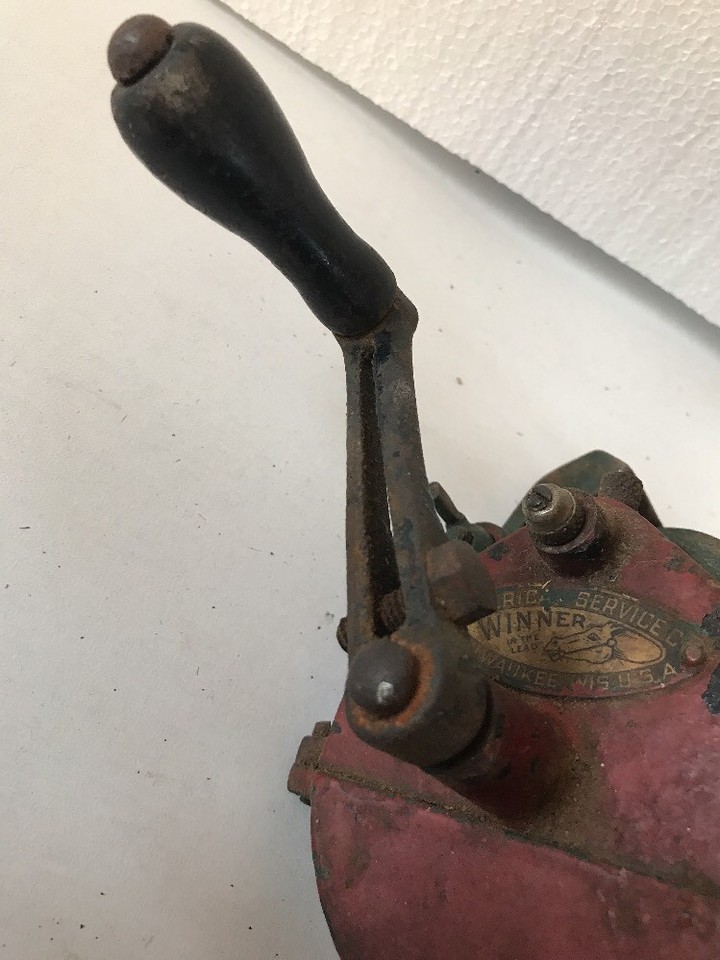 Hand Crank Bench Grinder Grinding Wheel Sharpening American Service ...