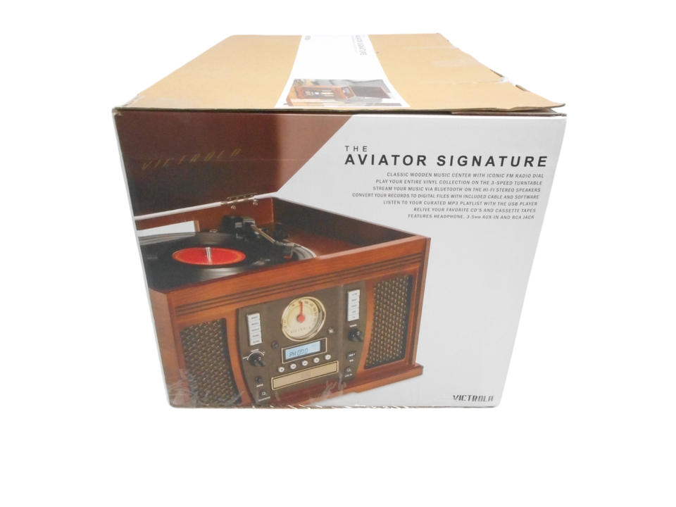Victrola Aviator Signature 8-in-1 Record Player - Mahogany | eBay