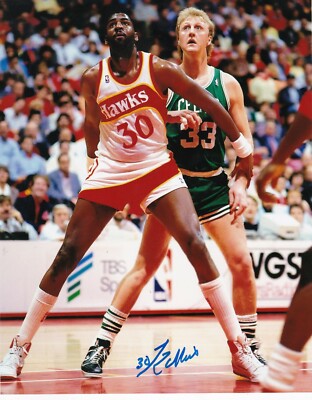 TREE ROLLINS ATLANTA HAWKS W/ LARRY BIRD ACTION SIGNED 8X10 | eBay