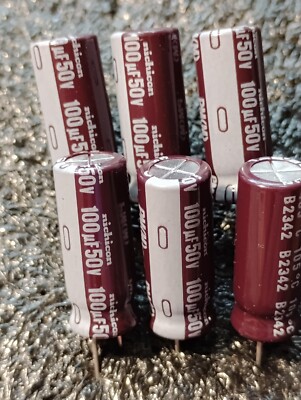 Nichicon 100 UF 50 Volt Low Impedance Capacitors UPM Series - 140 mOhms ...