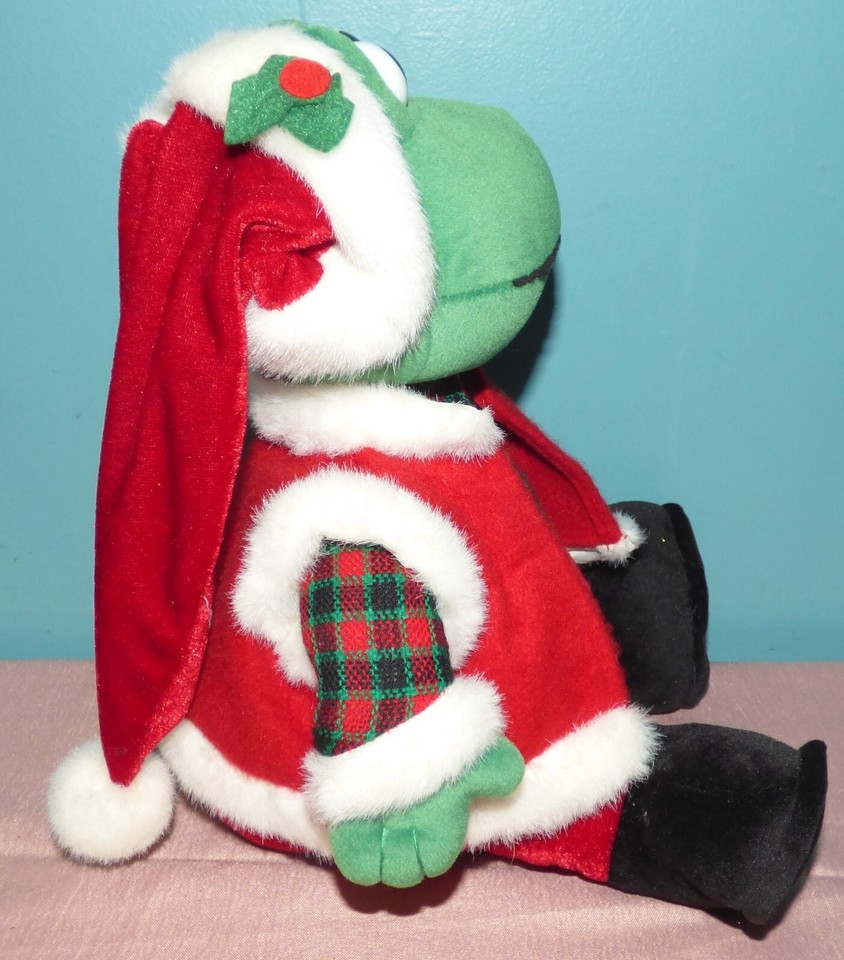 Kurt Adler 11" Plush Christmas Singing Shaking Animated Frog Croaks ...