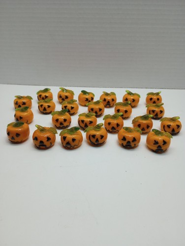 Lillian Vernon Set Of 24 Mini Glass Pumpkin Jack O Lantern Scatter | eBay