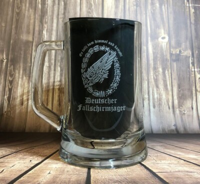 Engraved Mega Pint Beer Glass Tankard Fallshirmjager German Paratrooper ...