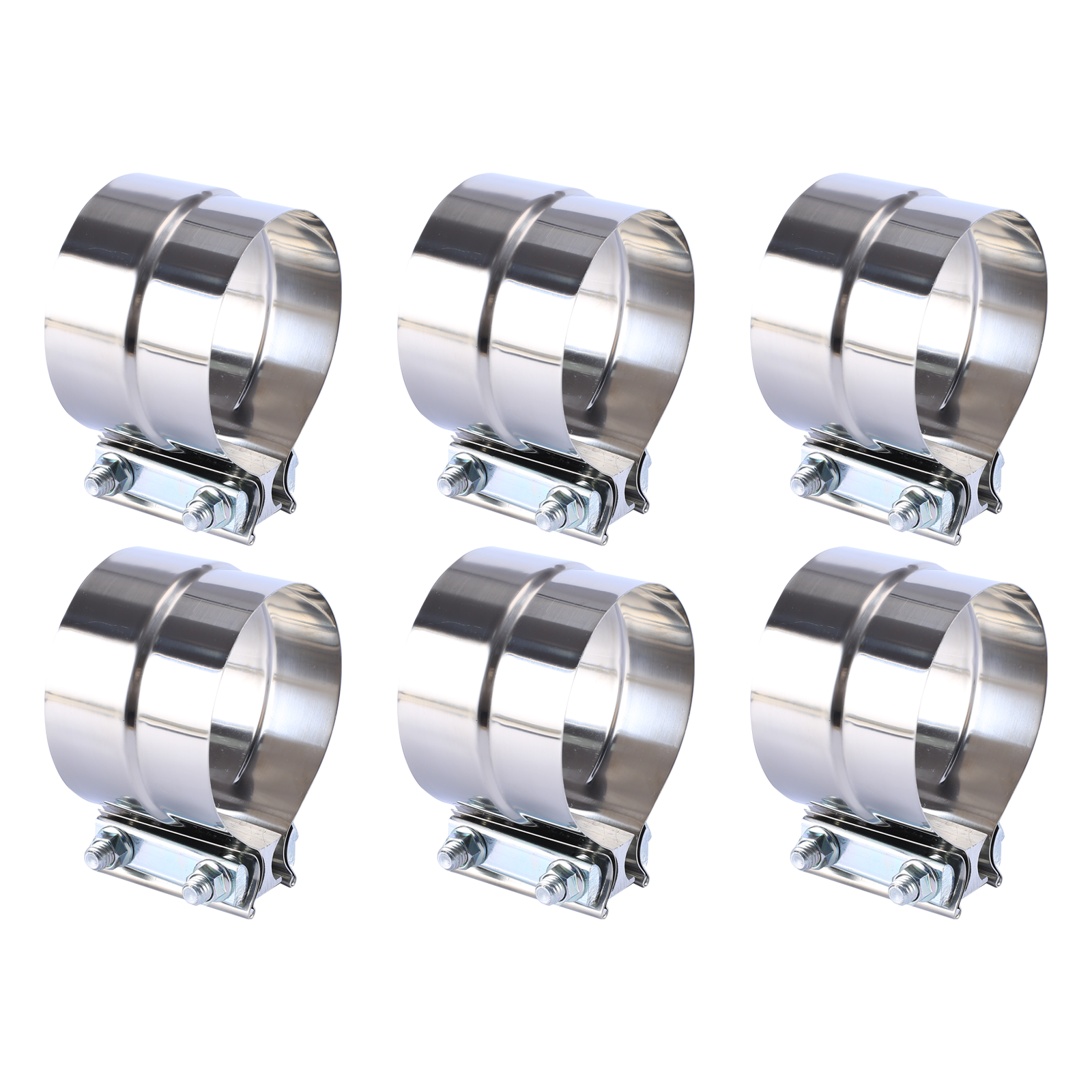 6Pcs 4" Stainless Exhaust Band Clamp Step Clamps for Catback Muffler ...