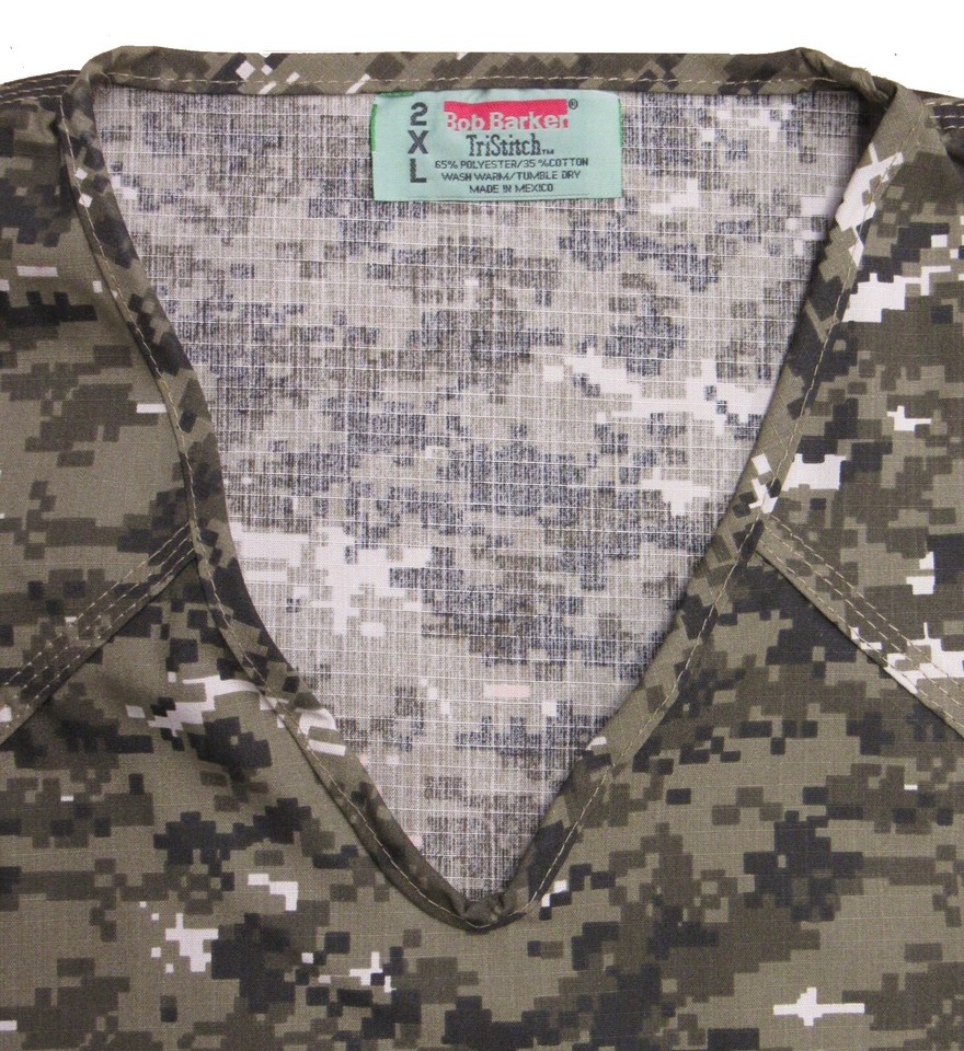 NEW Bob Barker Authentic CAMO Prison Jail Inmate Shirt Top Scrubs 2XL ...