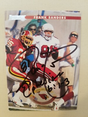 Frank Sanders Signed Autographed Arizona Cardinals Auburn Donruss NICE ...