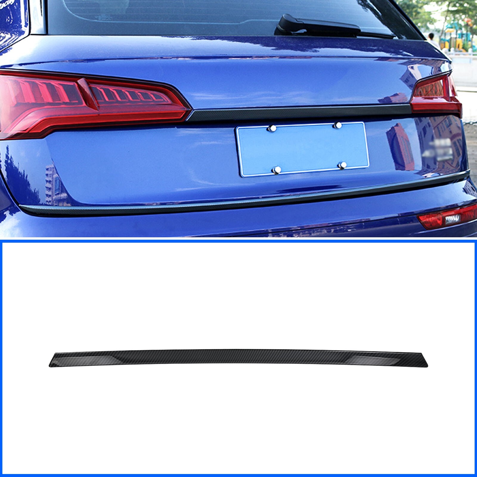 Carbon Fiber Rear Door Trunk Lid Stripes Cover Trim For Audi Q5 SQ5 ...