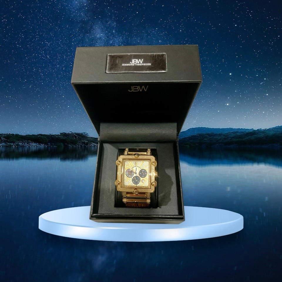 JBW 46 MM Men's Luxury Phantom Diamond Chronograph Wrist Watch JB-6215 ...