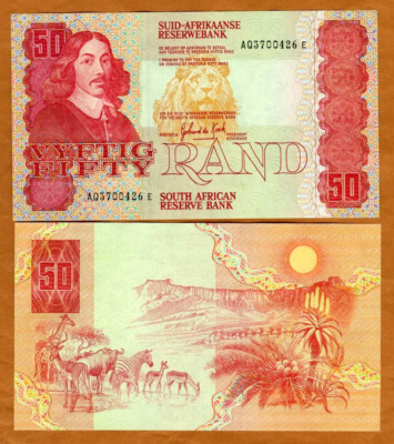 South Africa, 50 Rand ND (1984) P-122a UNC Lion, Animals | eBay