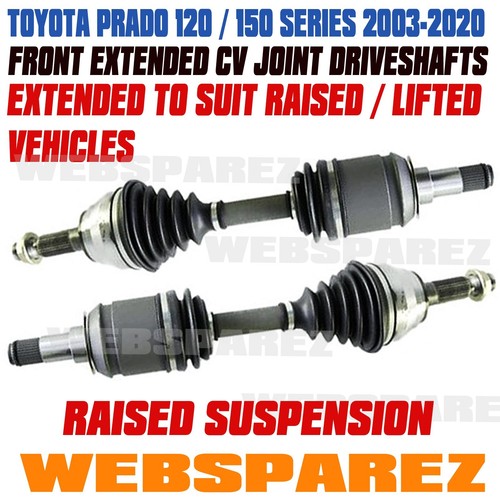 2 Extended CV Axle Shaft + Joint for Prado 120 Series KDJ120 KZJ120 ...